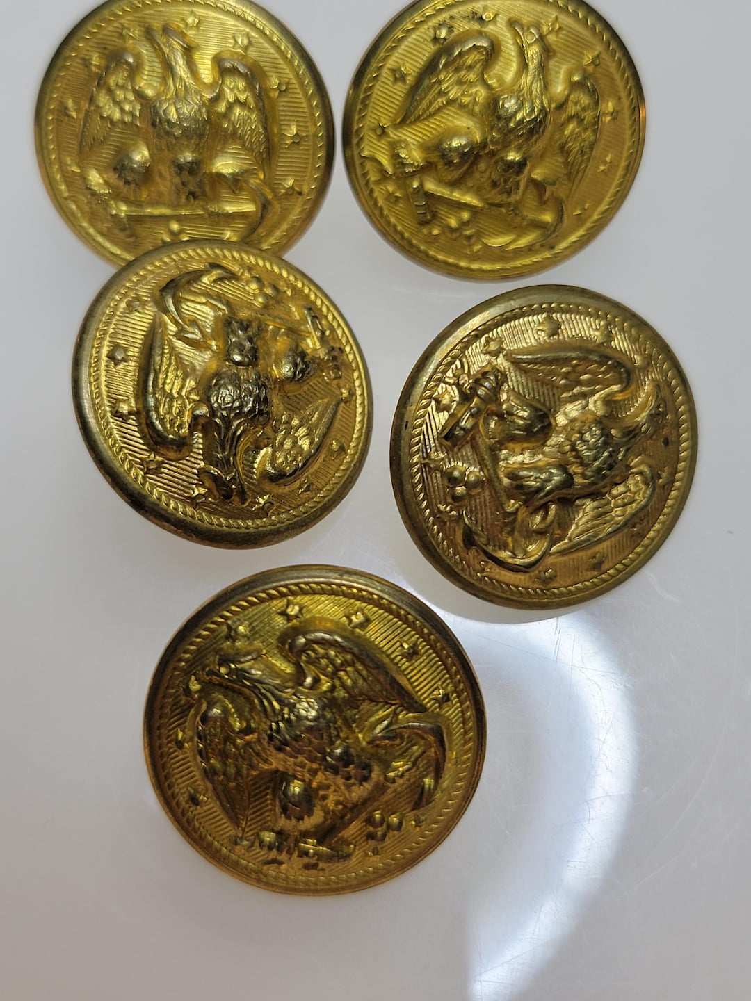 6 Vintage Military Buttons Superior Quality Eagle Anchor Stars - Etsy