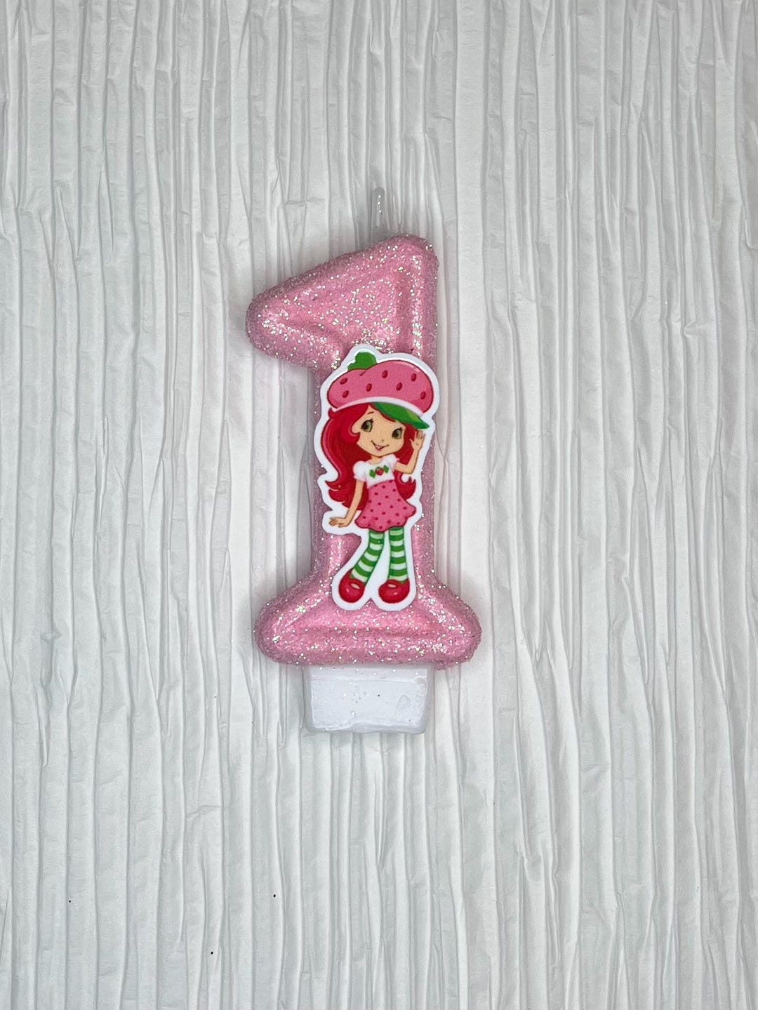 Pink Strawberry Shortcake Sparkly Number Birthday Candle Party Cake ...