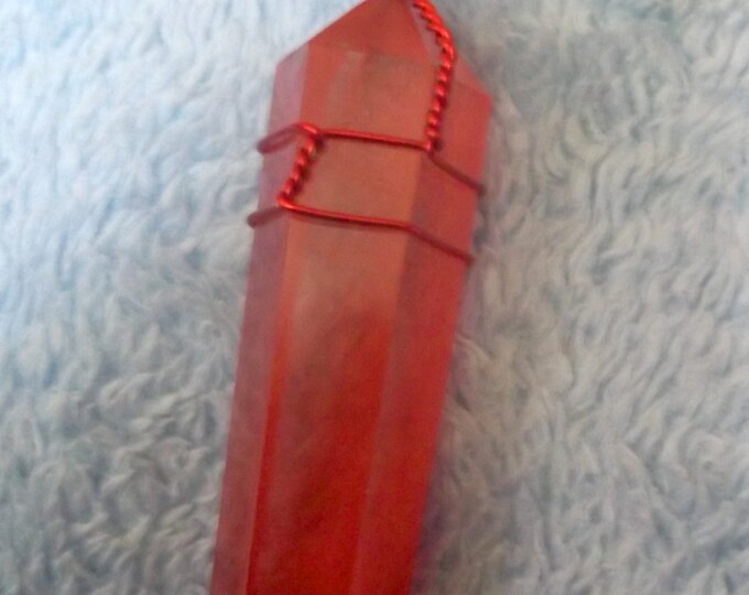 Quartz Crystal, Red Smelt Crystal, Crystal Pendant, Healing Pendant ...