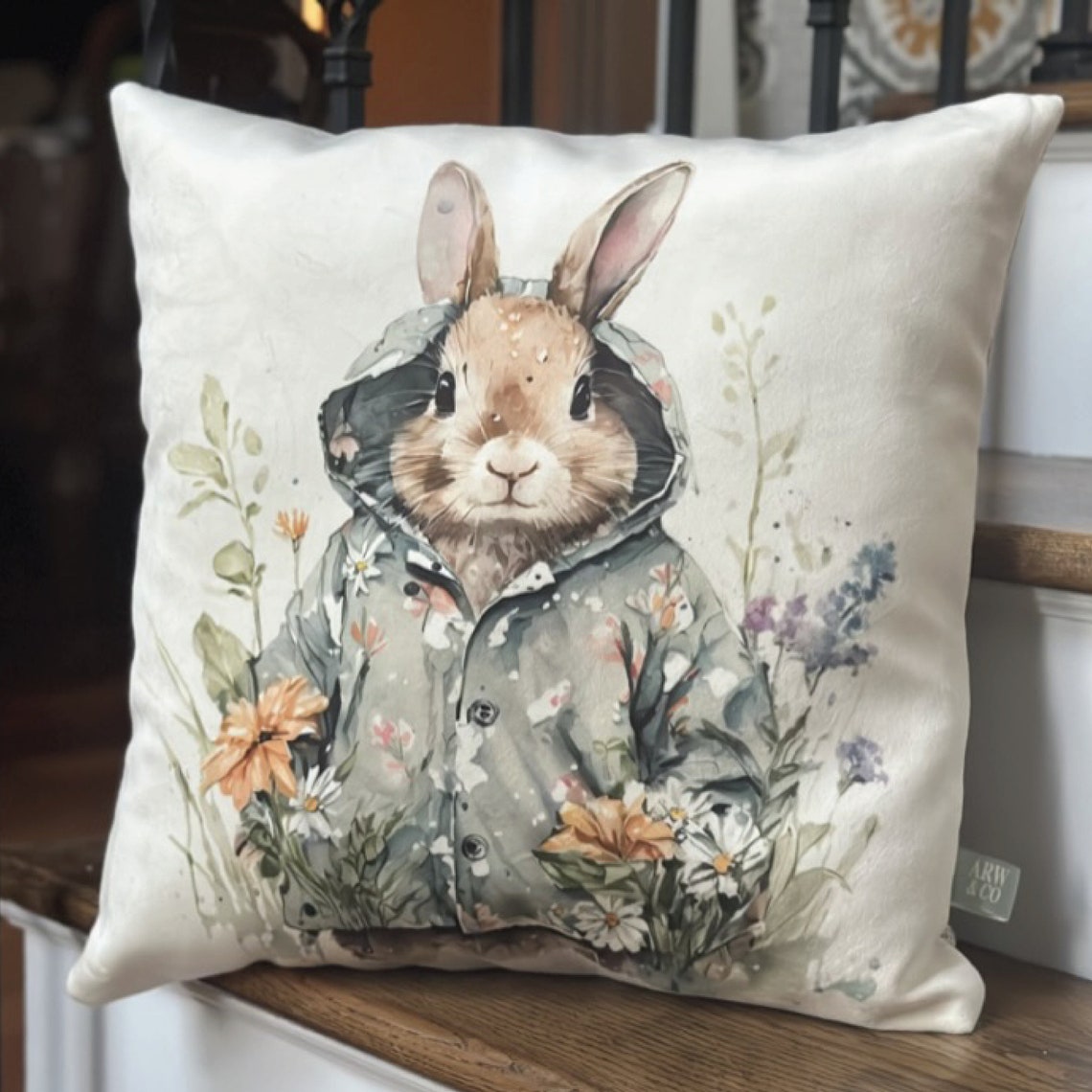Peter Rabbit Velvet Pillow, Baby Shower Gift, Spring Pillow ...