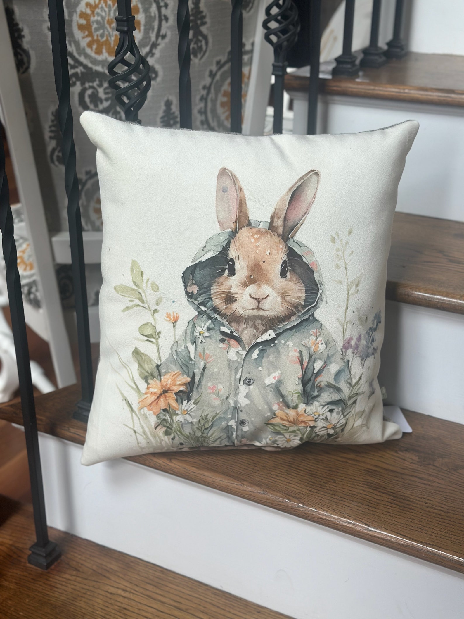 Peter Rabbit Velvet Pillow, Baby Shower Gift, Spring Pillow ...