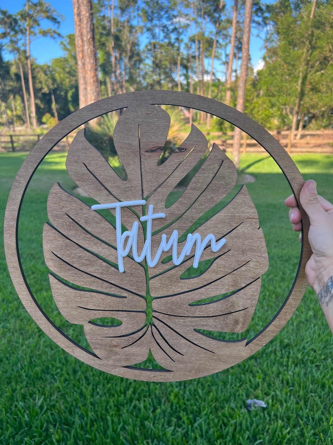 Monstera Leaf Name Sign - Etsy