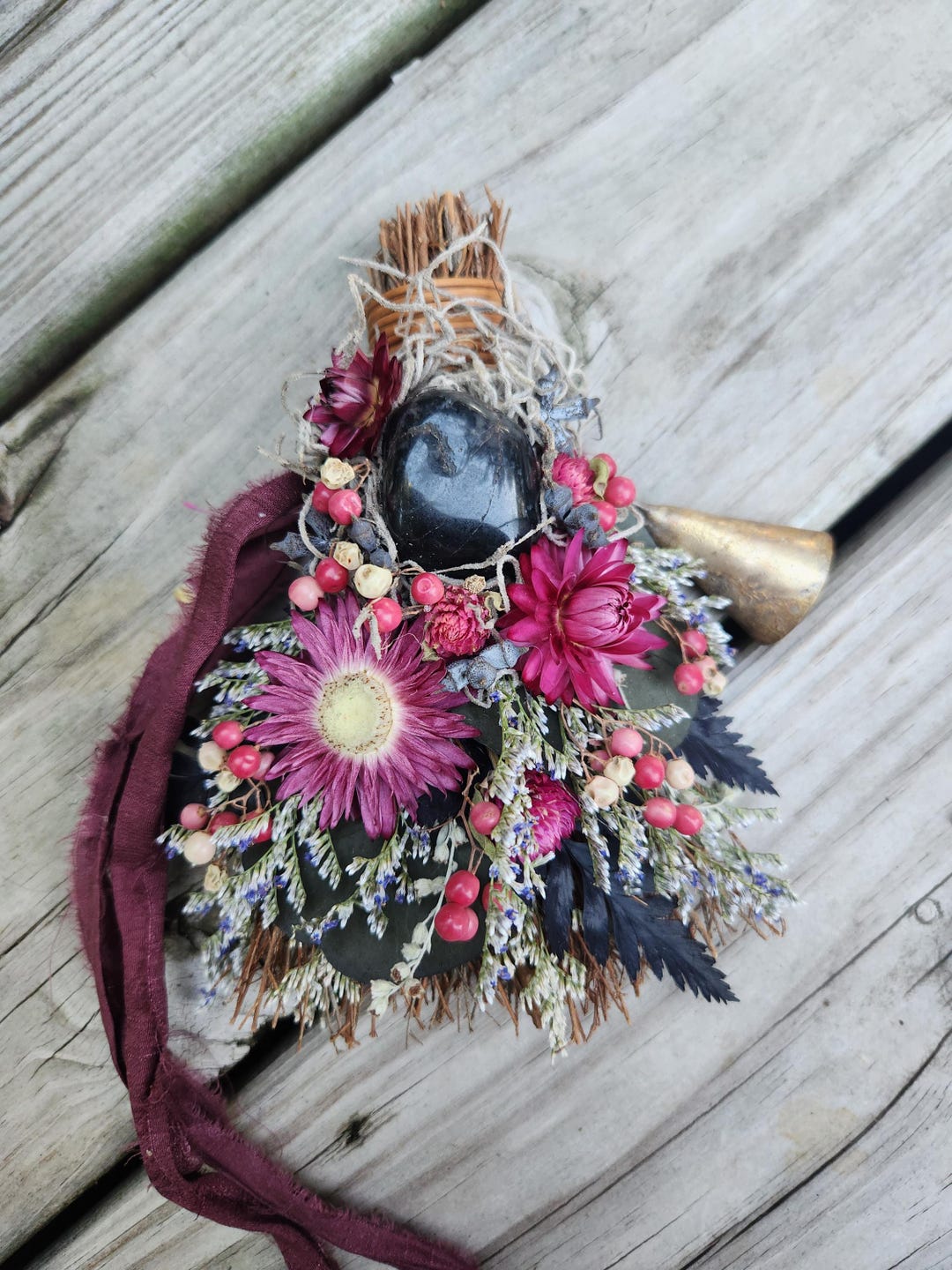 Witch Broom. Floral Broom. Altar Broom Witch Besom. Energy Clearing ...