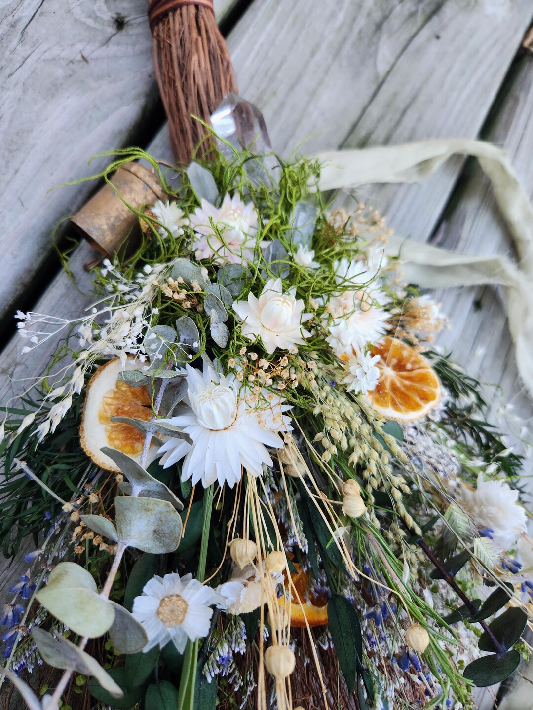Witch Broom. Floral Broom. Altar Broom Witch Besom. Energy Clearing ...