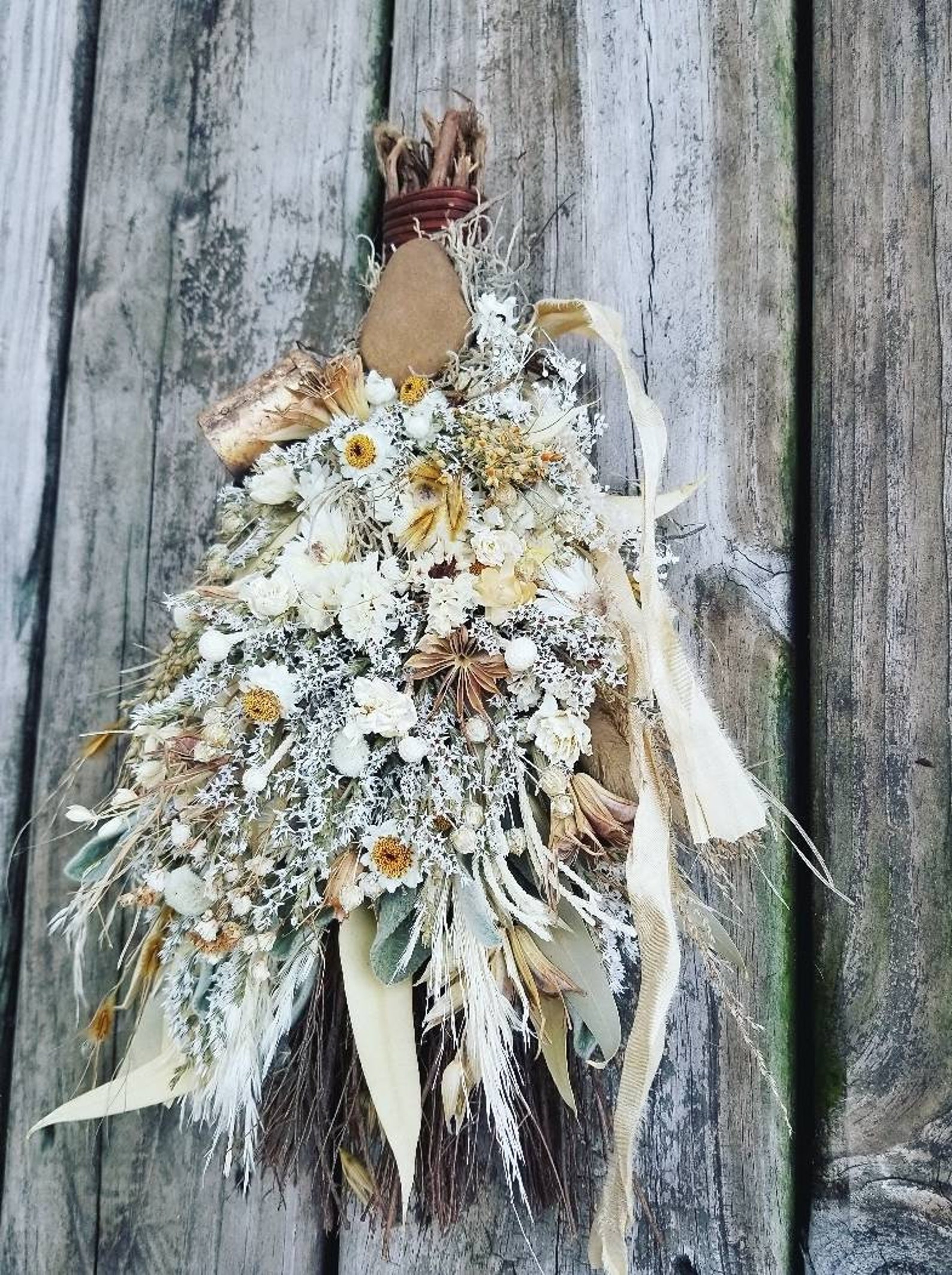 Witch Broom. Floral Broom. Altar Broom Witch Besom. Floral Decor. Dried ...