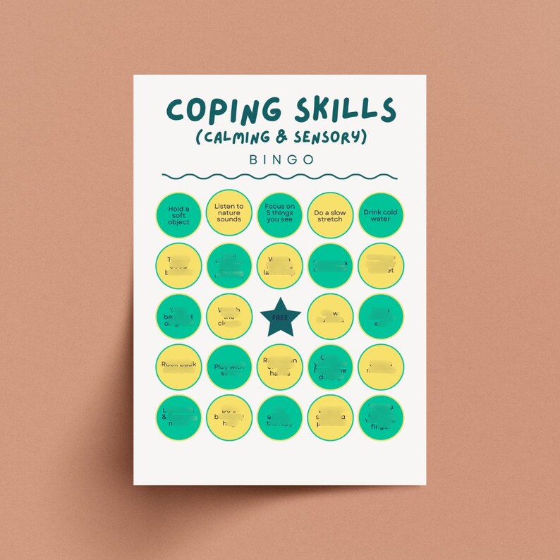 Coping Skills Bingo - 4 Printable Therapy Games for Kids and Teens - Etsy
