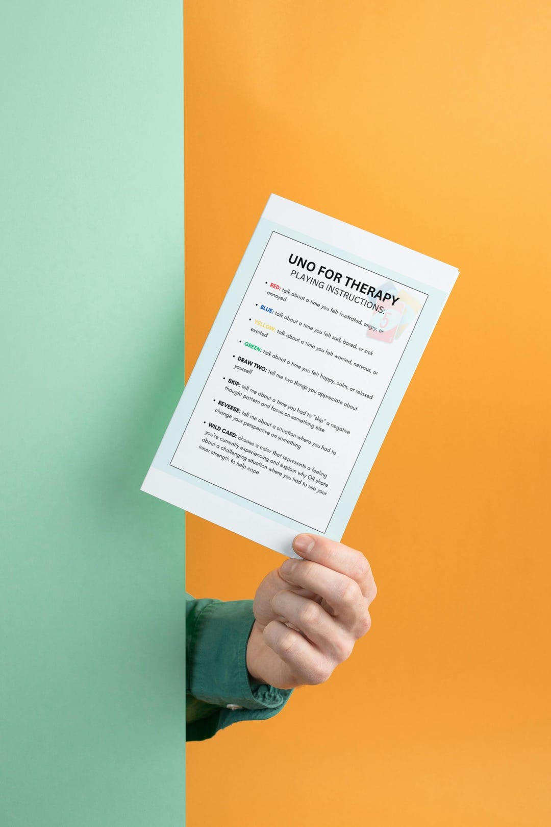 UNO Therapy Instructions Printable Game Guide/digital PDF for Counseling & Emotional Skills ...