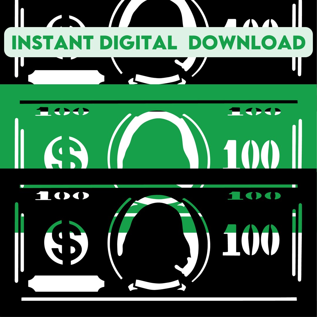Money SVG Cut File for Cricut and Silhouette, PNG Adobe Illustrator ...