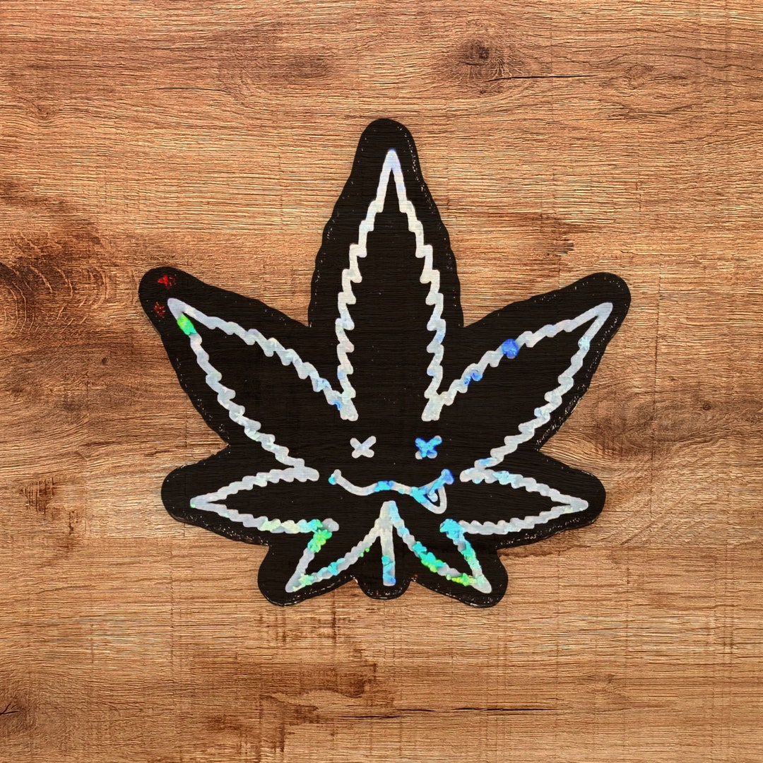 Marijuana Leaf Sticker 1.8 Inch Diameter Silly Marijuana Leaf - Etsy