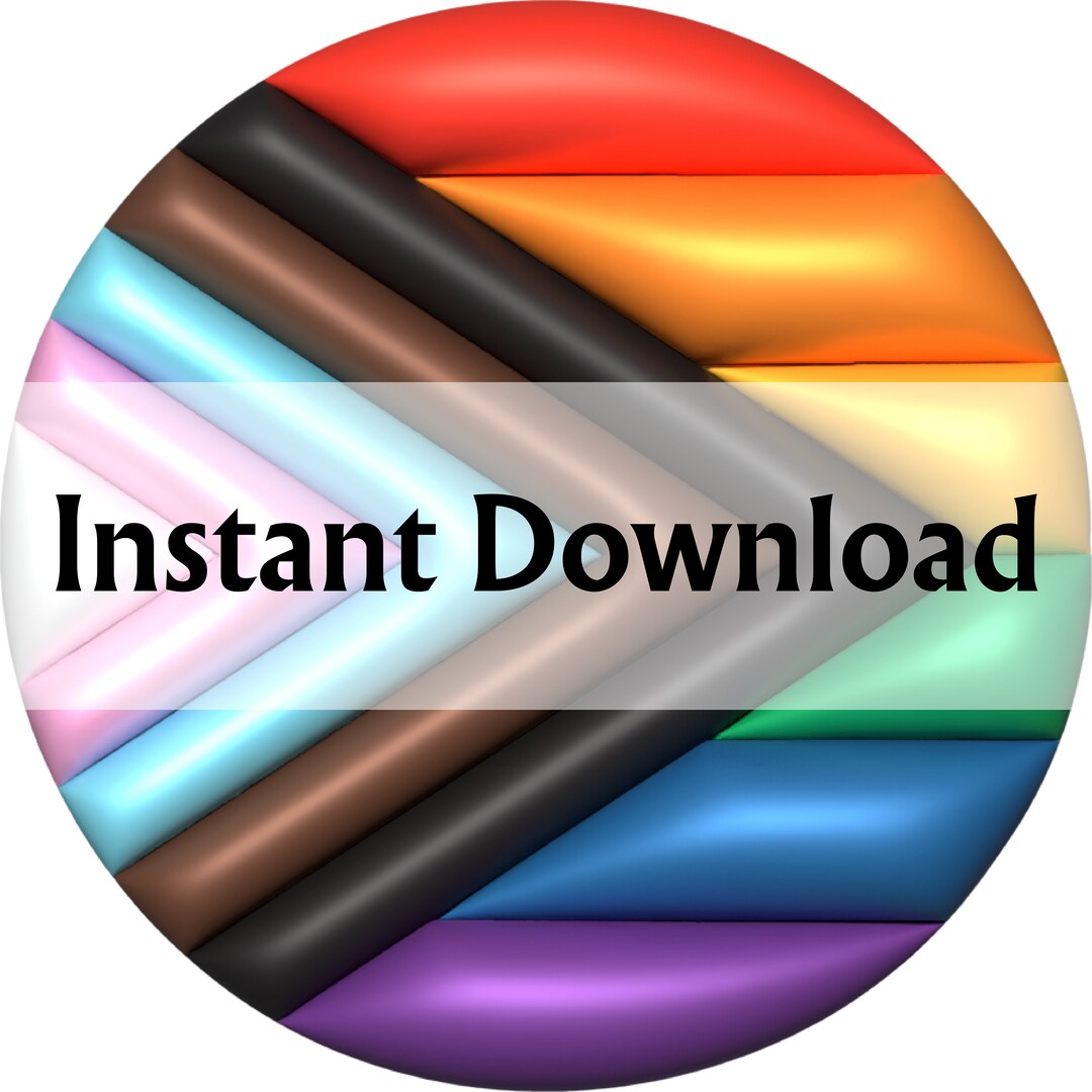 Puffy Inflated Pride Flag | Rainbow Colored PNG Instant Download | High ...