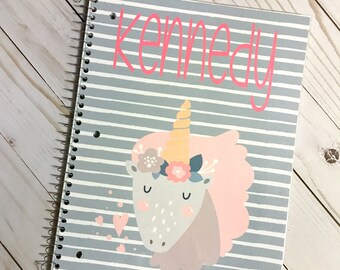 Unicorn Notebook Personalized Notebook Spiral Notebook | Etsy