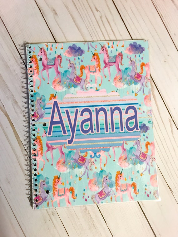 Spiral Notebook Unicorn Notebook Personalized Notebook | Etsy