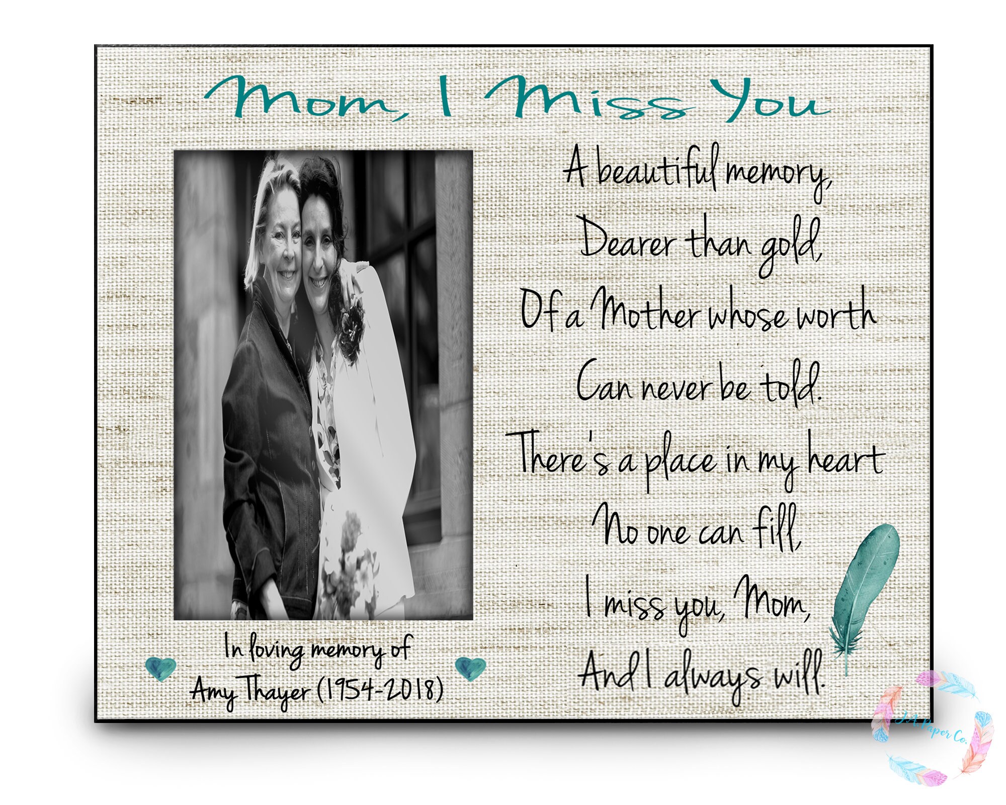 En memoria de mamá Regalo conmemorativo Mamá recordada - Etsy España