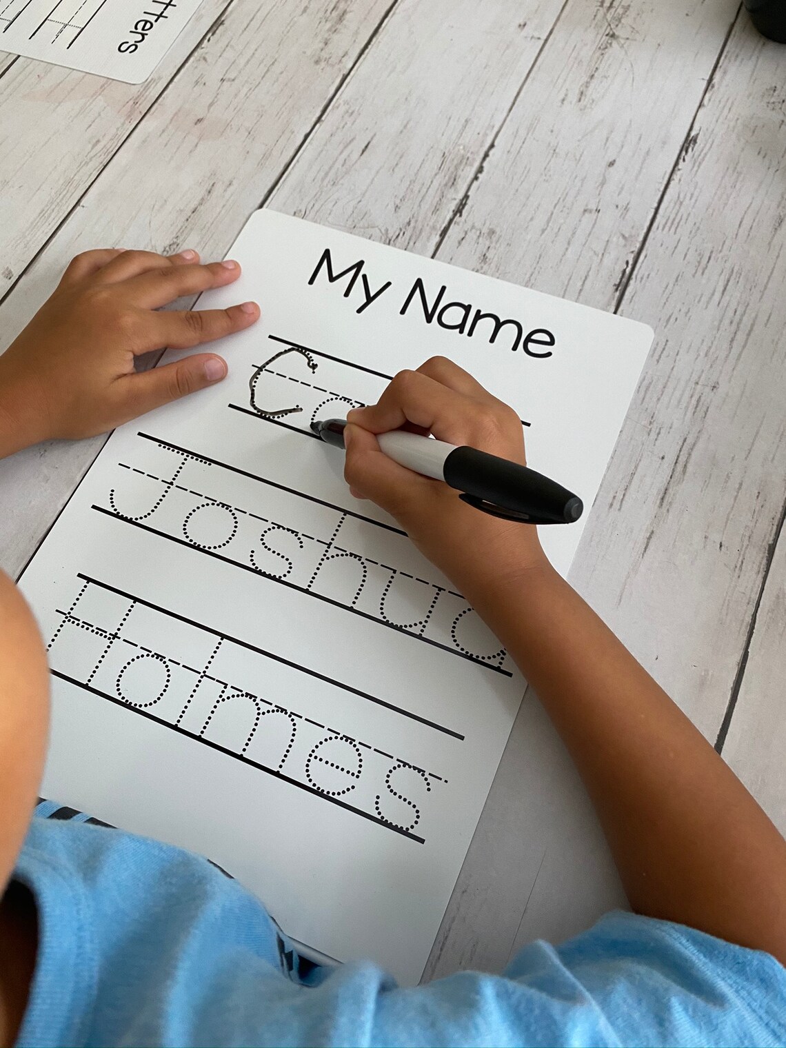 Reusable Name Writing Board Trace Name Pre-k Learning - Etsy