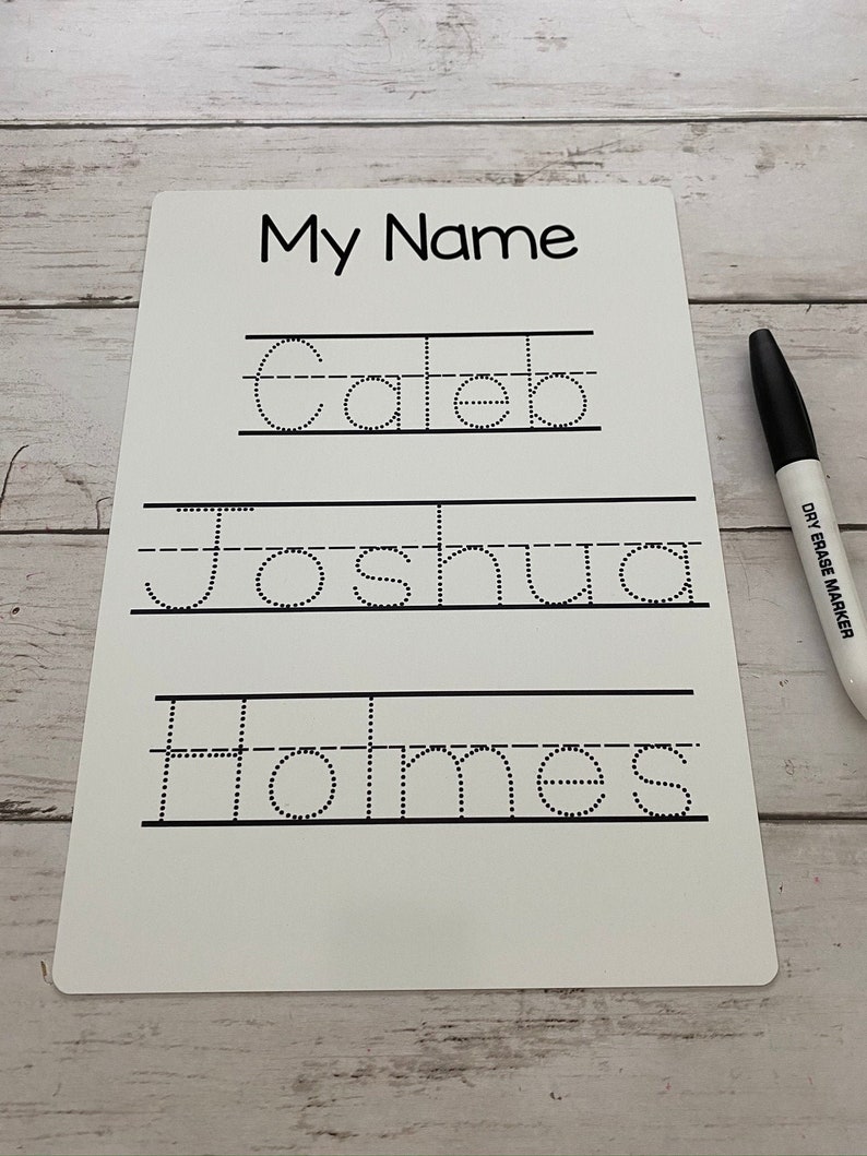 Reusable Name Writing Board Trace Name Pre-k Learning - Etsy
