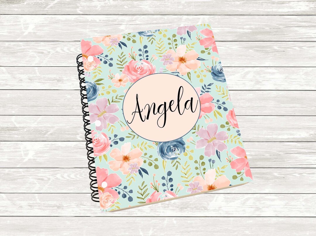 Personalized Notebook, Floral Notebook, Spiral Notebook, Custom Journal ...