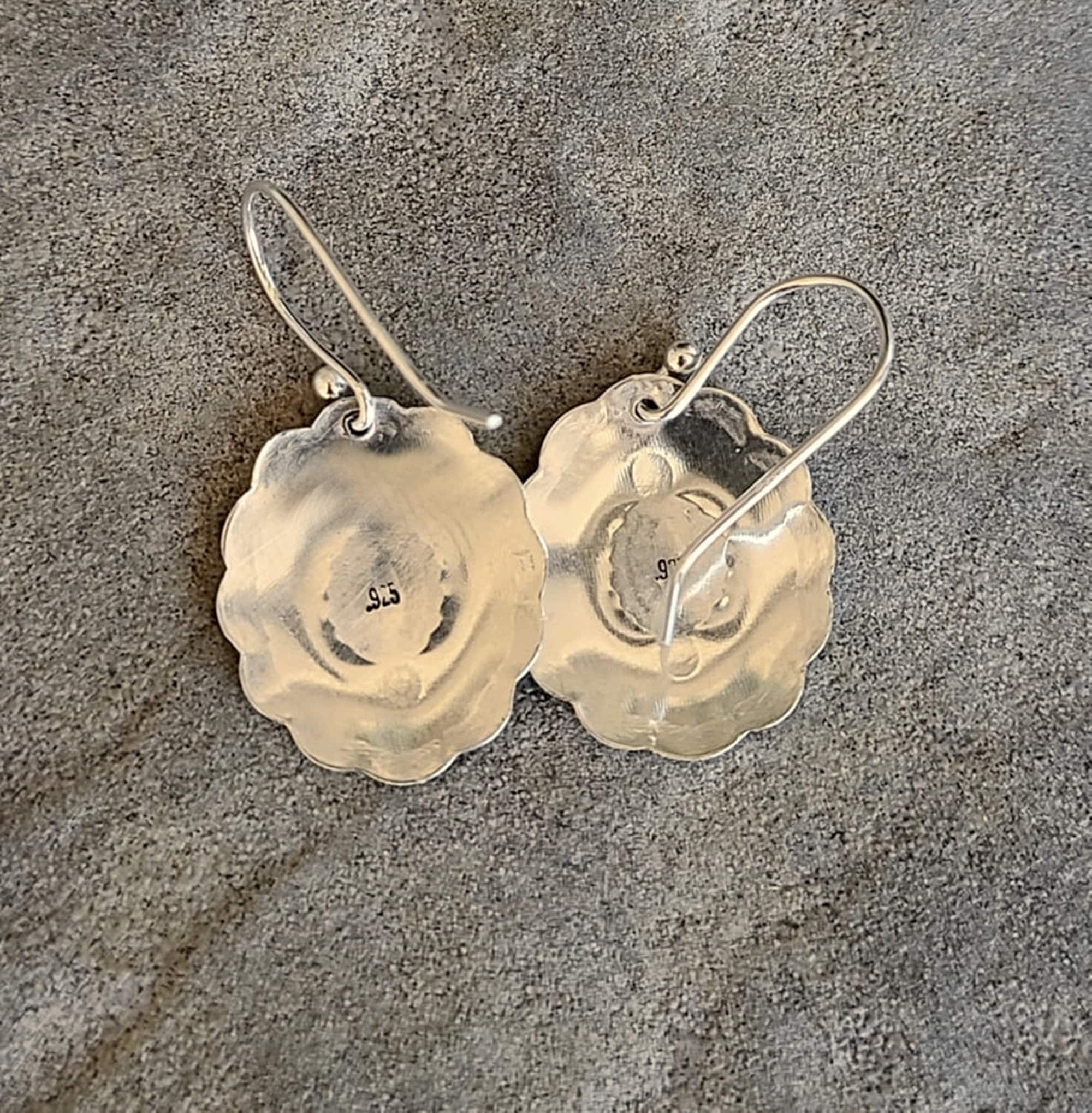 Small Sterling Stamped Oval Concho Earrings, Small Sterling Conchos ...