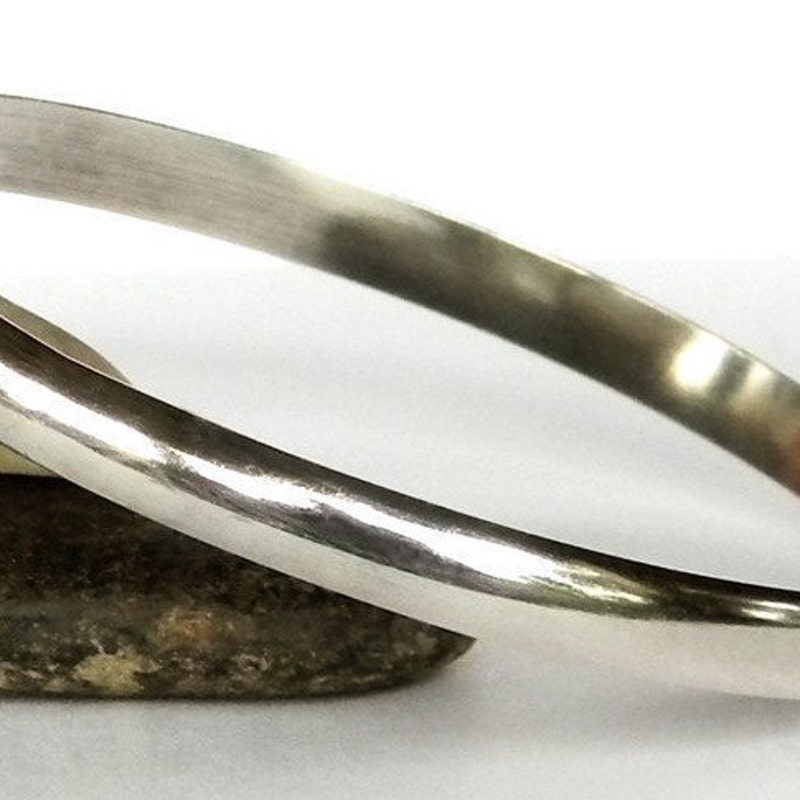 Wide Silver Bangle - Etsy