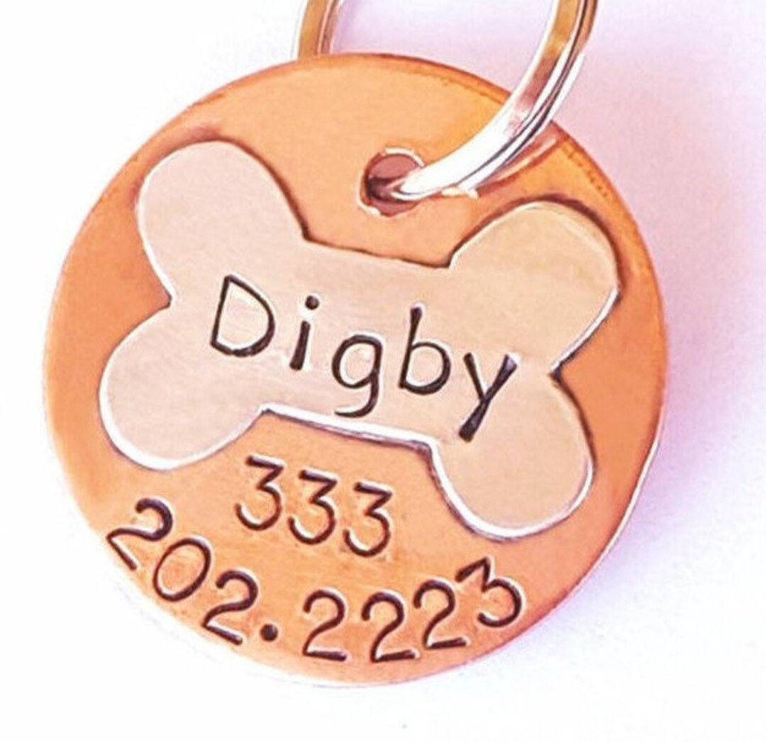 Small ID Tag, Tags for Dogs, Small Dog Tags, Metal Dog Tags, Copper and ...