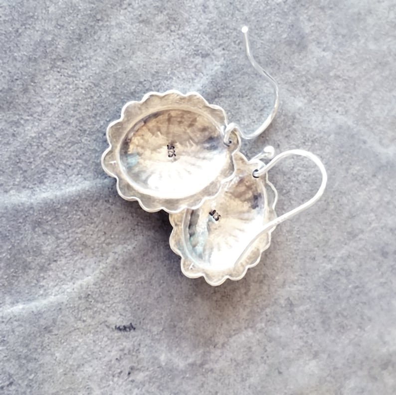Small Sterling Concho Earrings, Sterling Silver Hooks, Silver Western ...