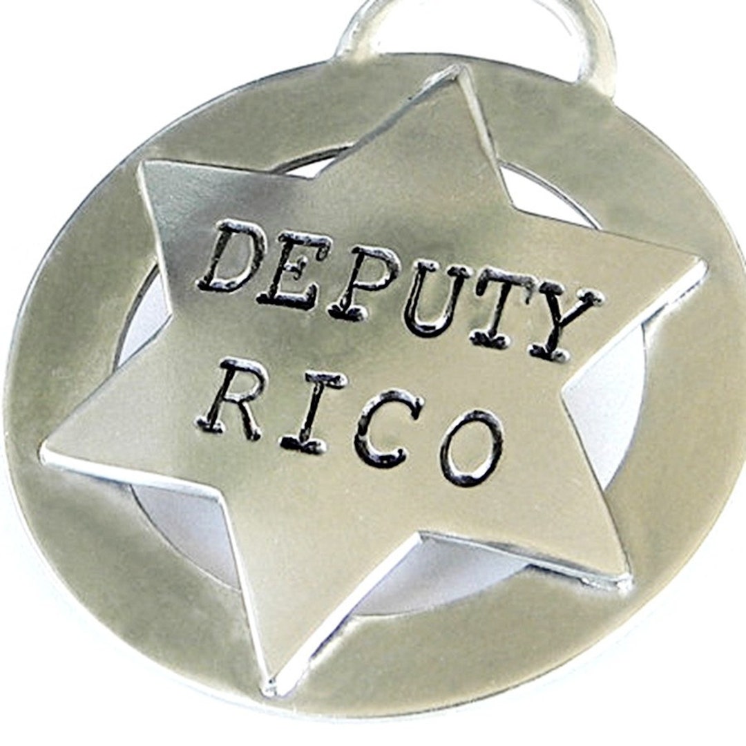 XL Western Dog Tags, 1.5" Sheriff Badge Tag, Southwestern Tag, Deputy ...