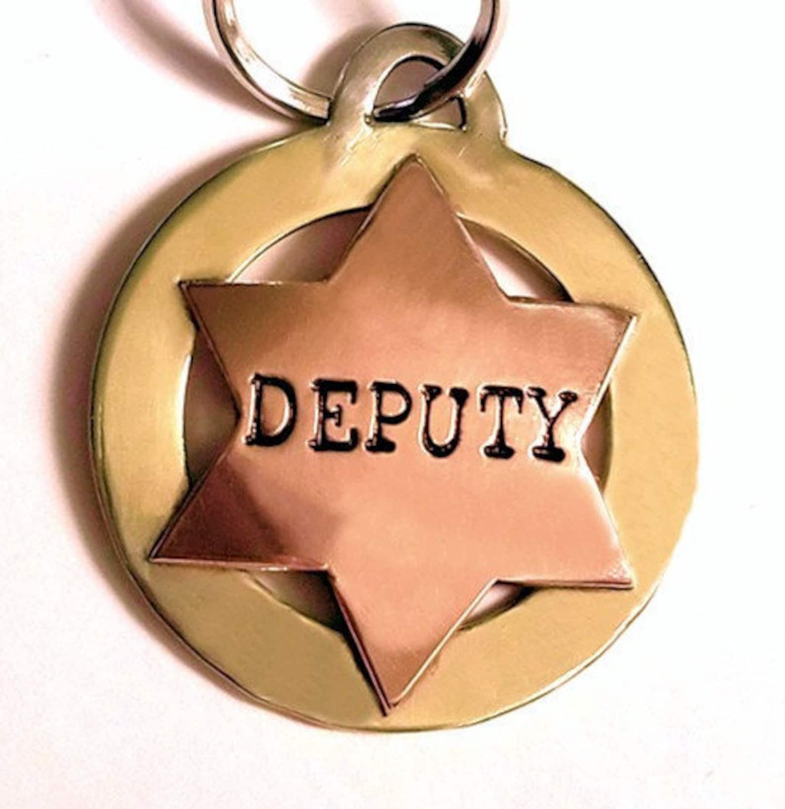 XL Sheriff Star Dog Tag, 1.5" Deputy Badge, Western Dog ID Tag, Large ...