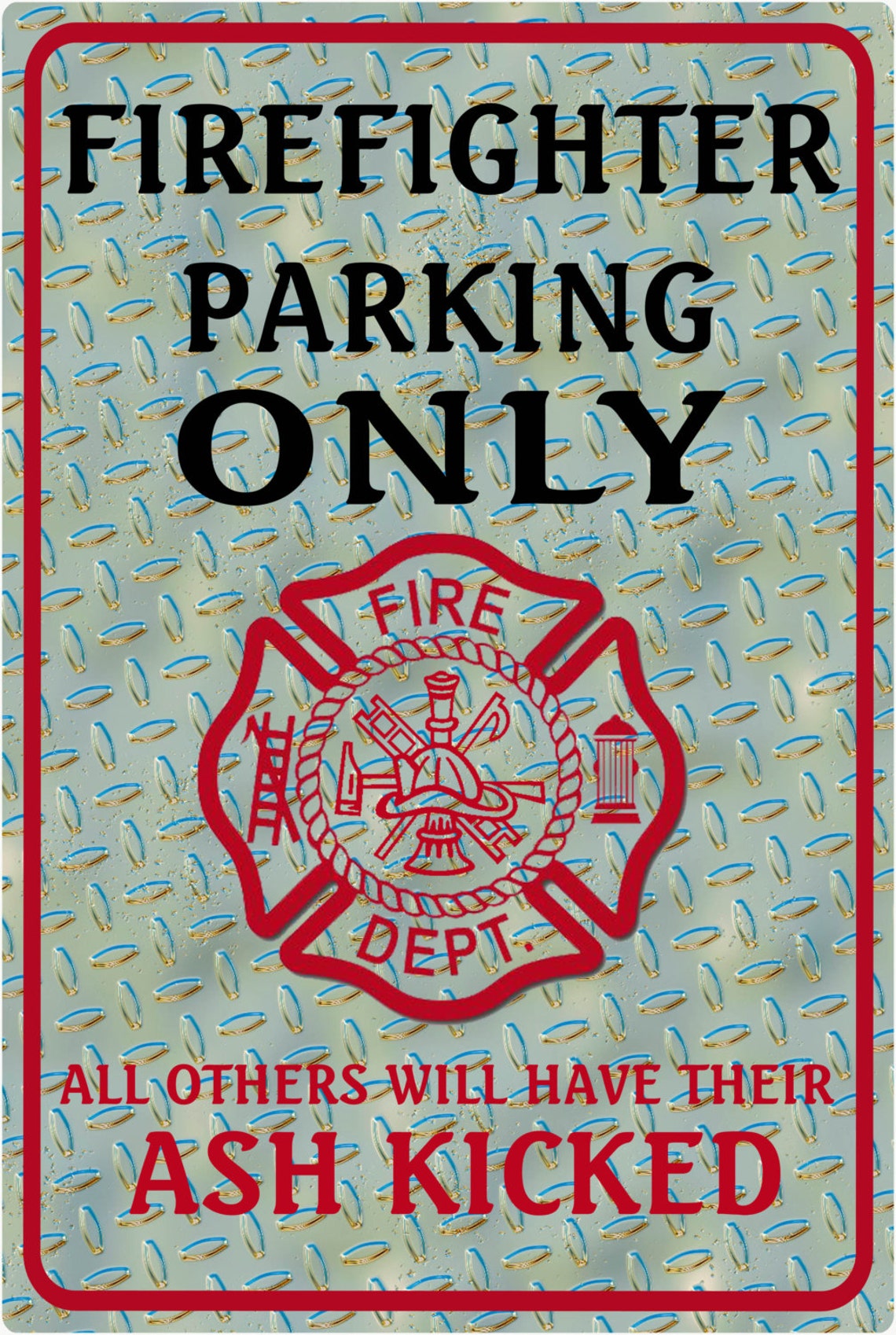 FIREFIGHTER Gift Firefighter Sign Funny Parking Sign FDNY - Etsy