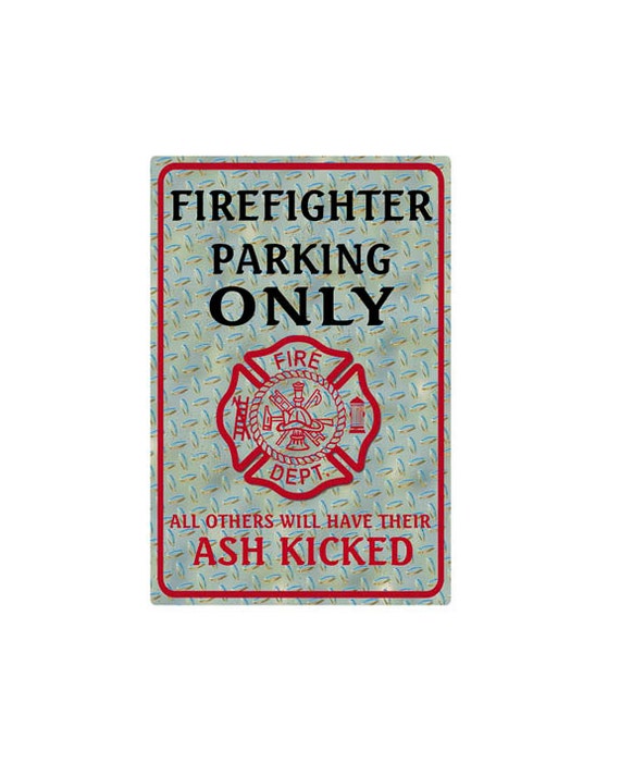 Regalo bombero letrero de bombero letrero de estacionamiento - Etsy España