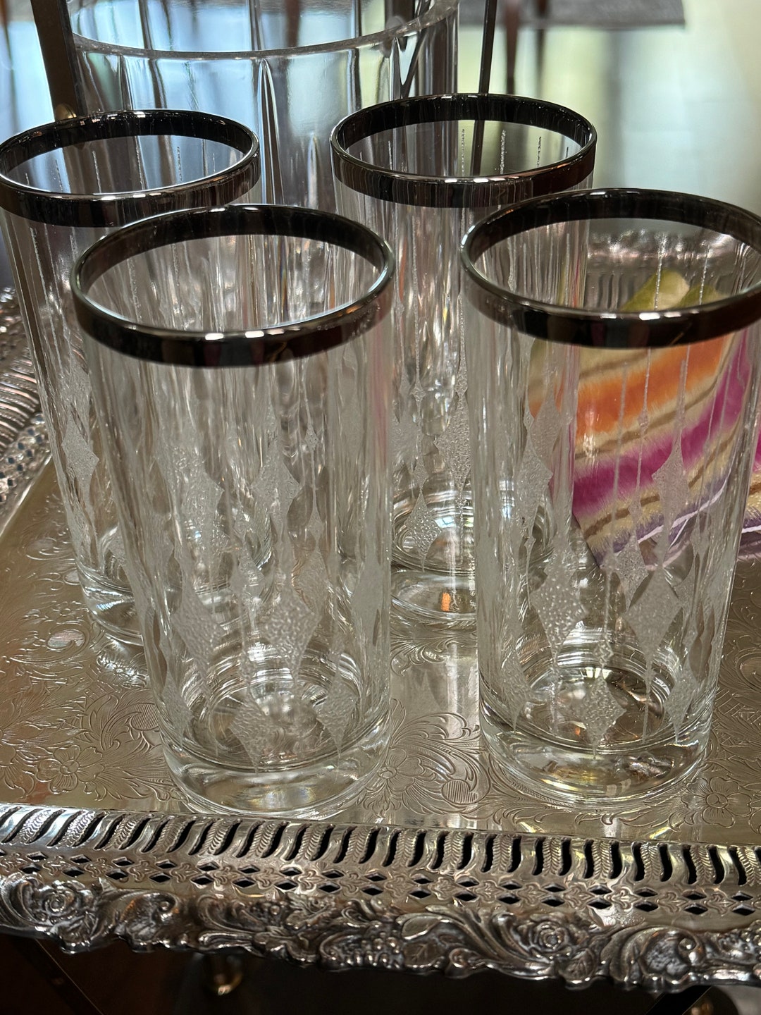 1950s Silver-rimmed Barware by Todd ETSY Exclusive Thru 3/22 Set of 4 ...