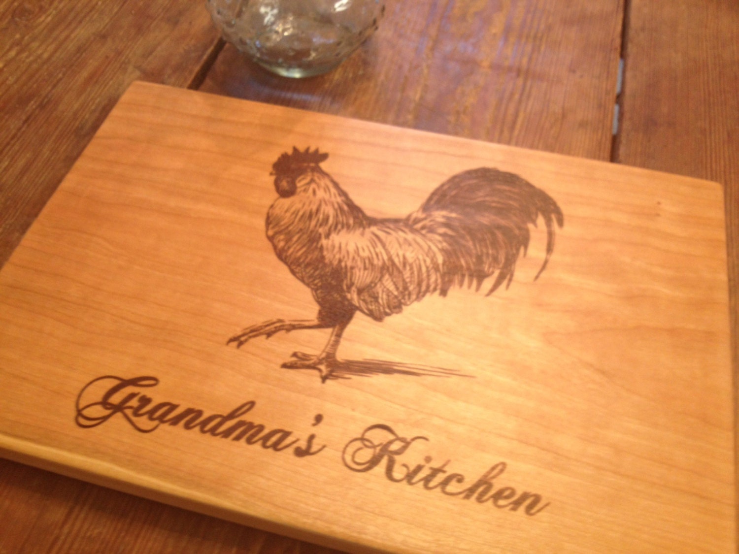 Rustic Rooster Engraved Cutting Board | Etsy