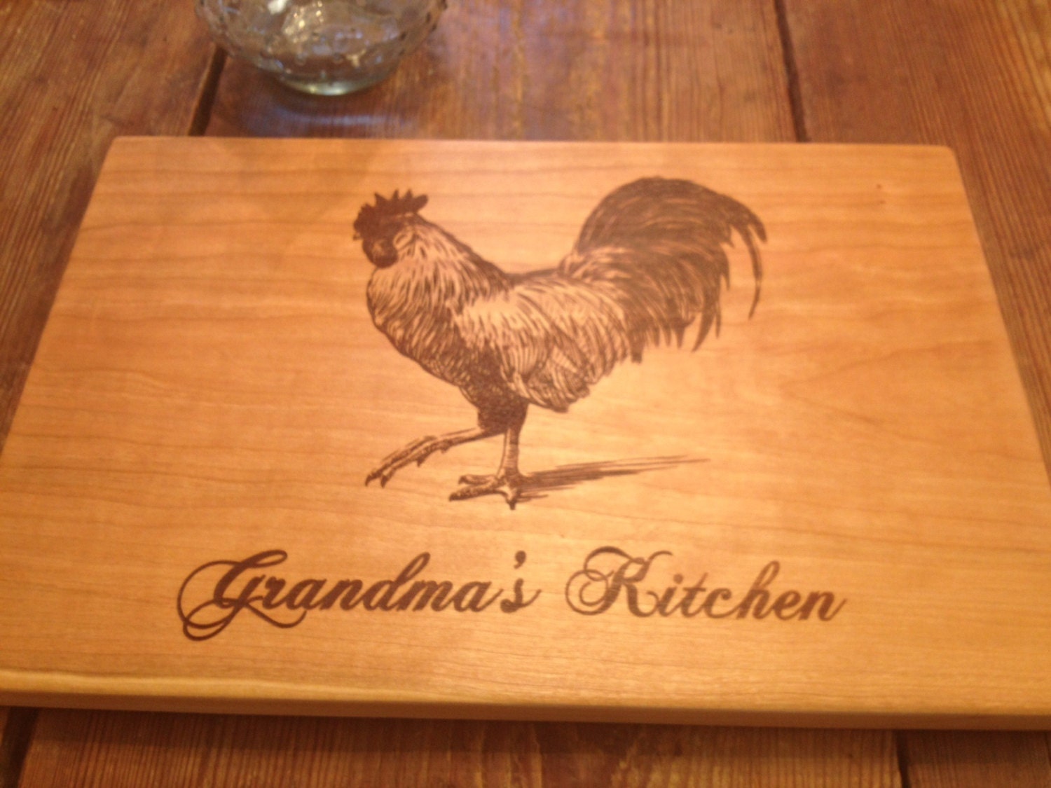 Rustic Rooster Engraved Cutting Board | Etsy