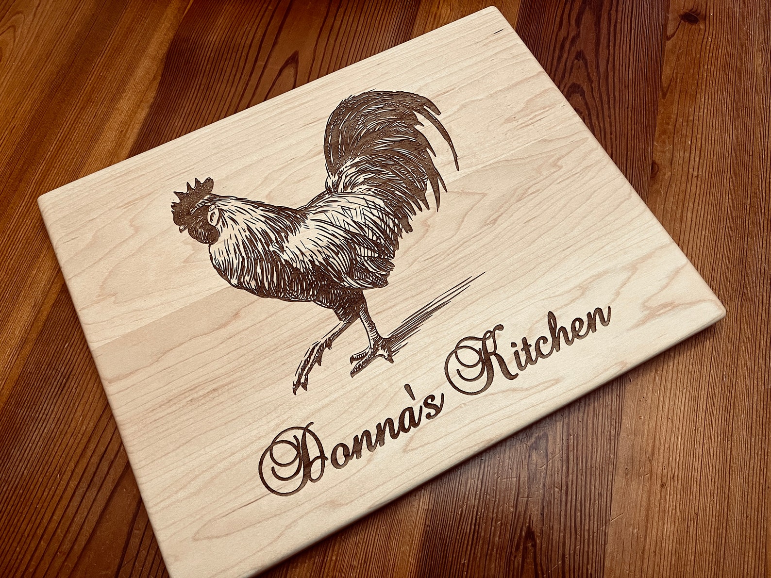 Rustic Rooster Engraved Cutting Board - Etsy