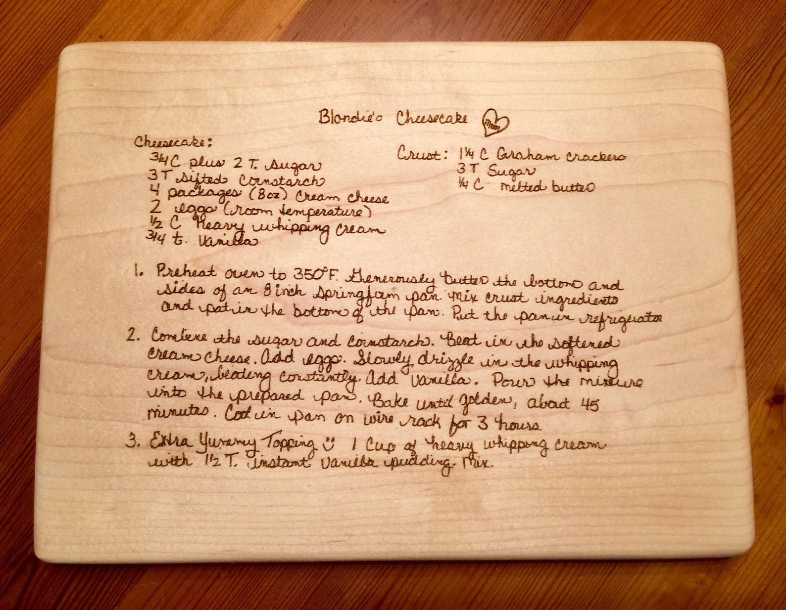 Handwritten Recipe Cutting Board Engraved Cutting Board - Etsy