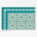Turquoise Vinyl Floor Mat With Decorative Spanish Tiles Pattern. PVC ...