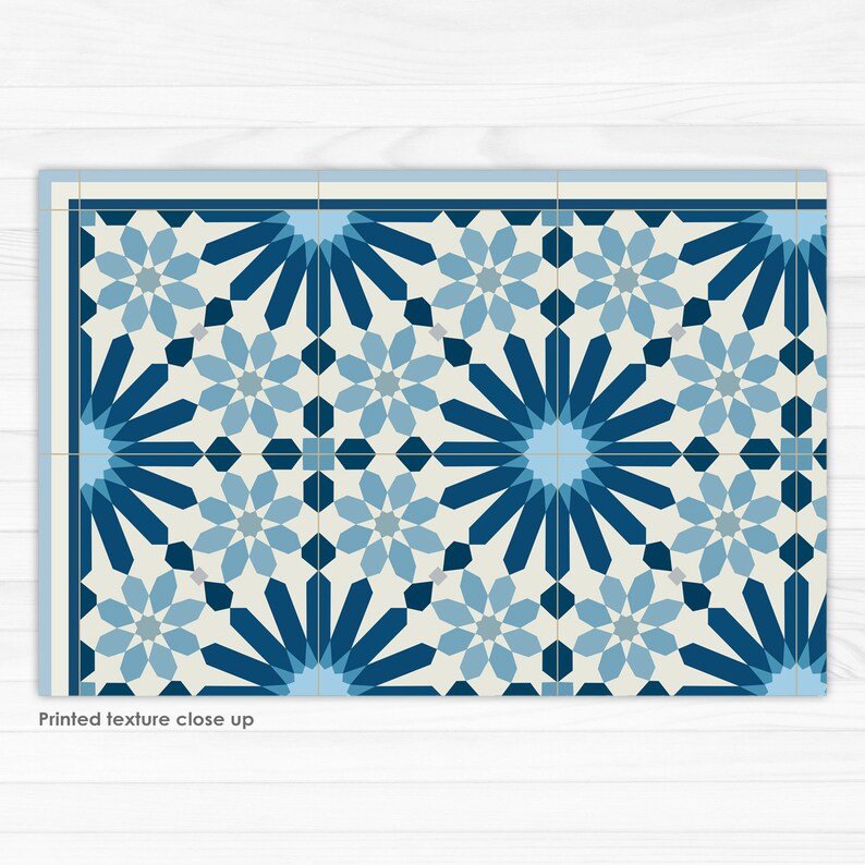 Dark Blue Runner Rug, Printed on Vinyl Floor Mat. Blue Rug Runner, Blue ...