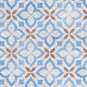NEW - Moroccan Tiles Design in Blue , Kitchen Floor Mat, Area Rug, Door ...