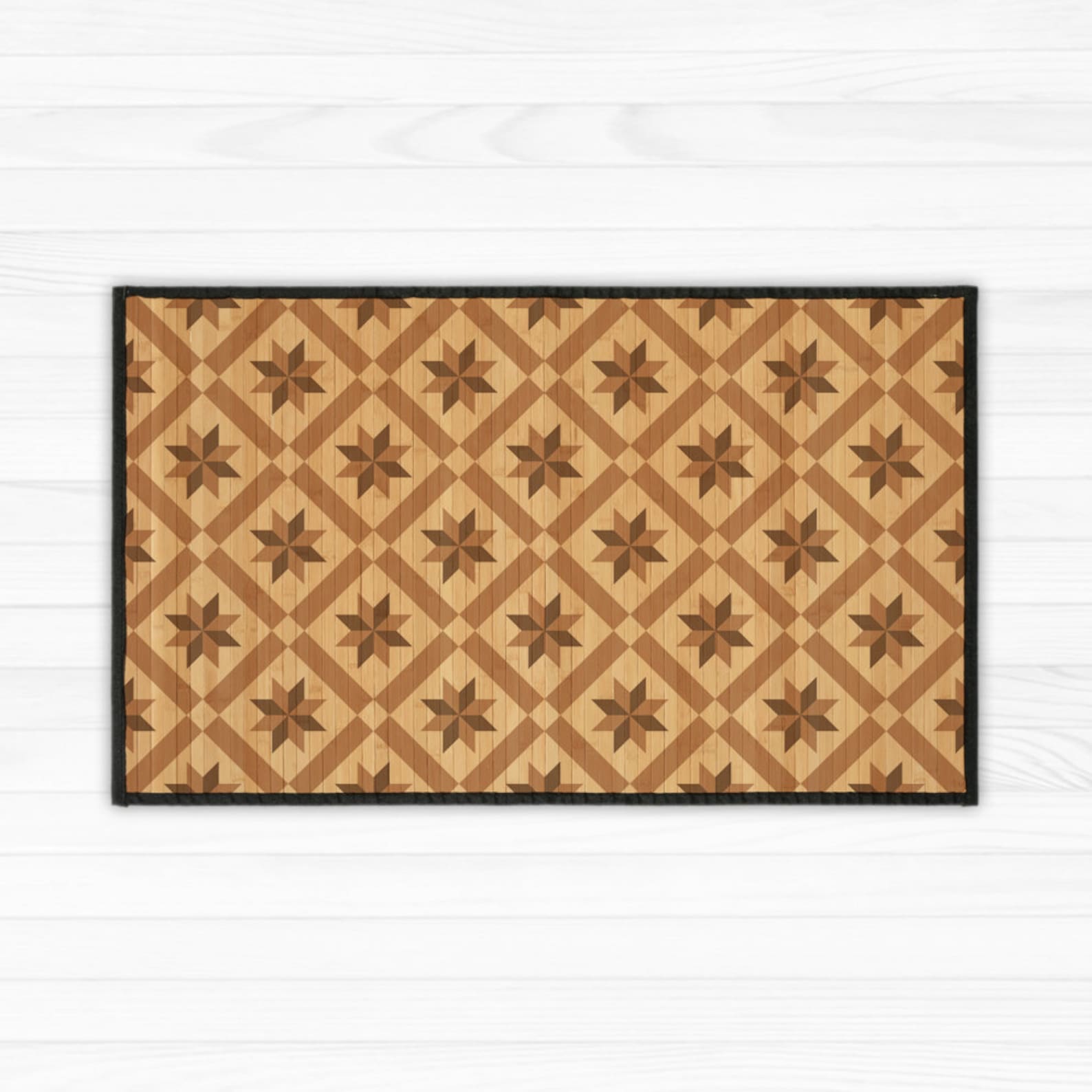 Printed Bamboo Area Rug Bamboo Carpet Wood Tile Pattern - Etsy