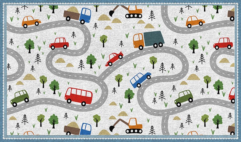 Kids Road Map Play Mat: Colorful PVC Vinyl Rug - Etsy