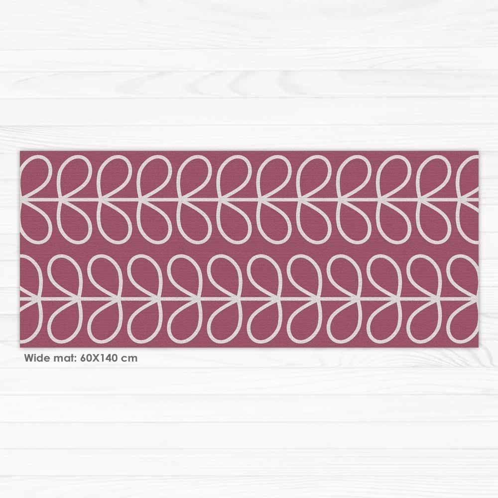 Vinyl Floor Mat Area Rug Plum Color Modern Leaves | Etsy