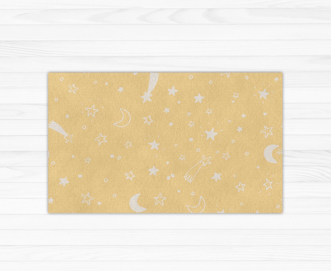 Yellow Stars Vinyl Mat: Kids Nursery Bedroom Decor - Etsy