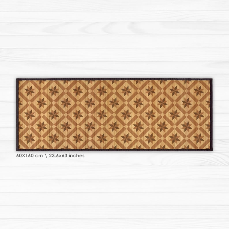 Printed Bamboo Area Rug Bamboo Carpet Wood Tile Pattern - Etsy
