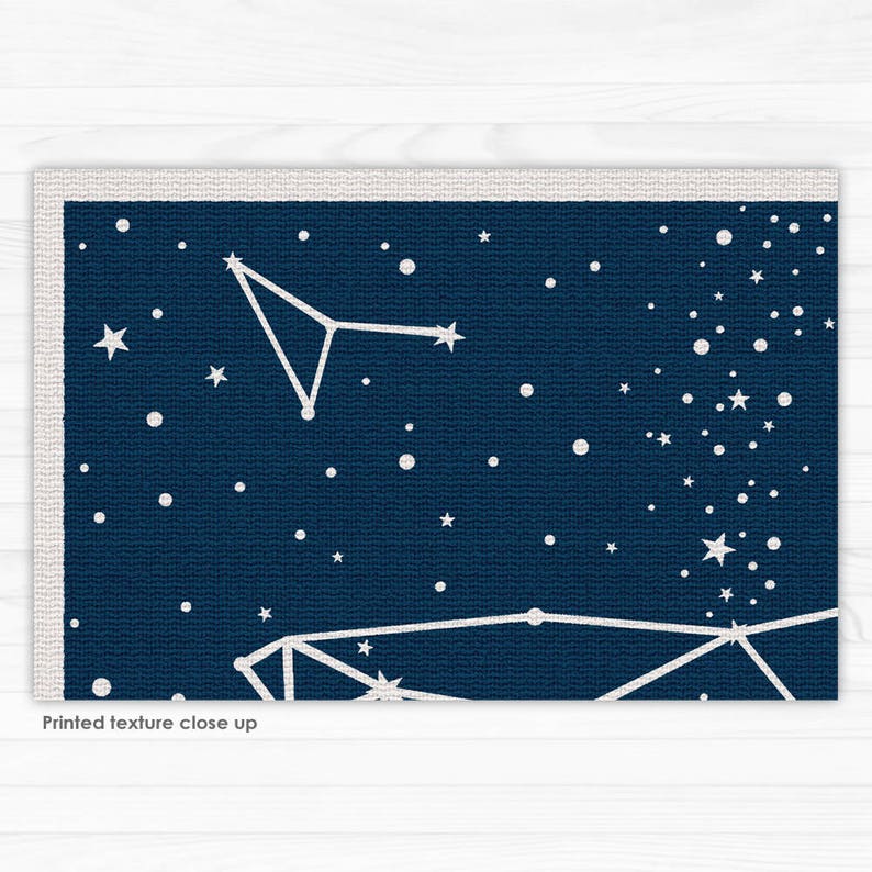 Dark Blue Vinyl Floor Mat With Stars and Whale Constellation | Etsy
