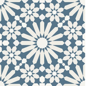 Moroccan Tiles Design in Blue, Mosaic Self Adhesive Tile Stickers, Wall ...