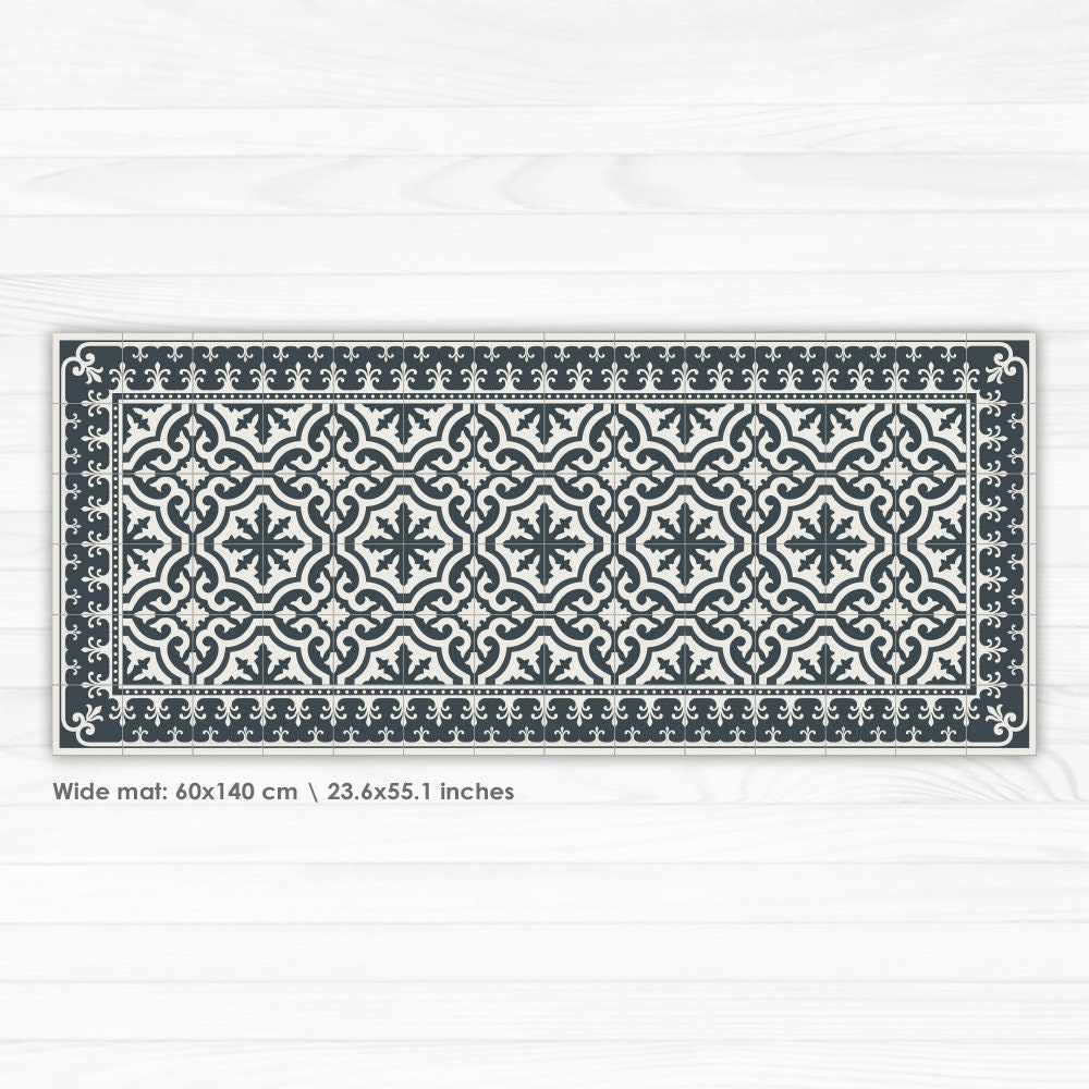 Vinyl tiles floor mat Choose your mat color. Linoleum rug | Etsy