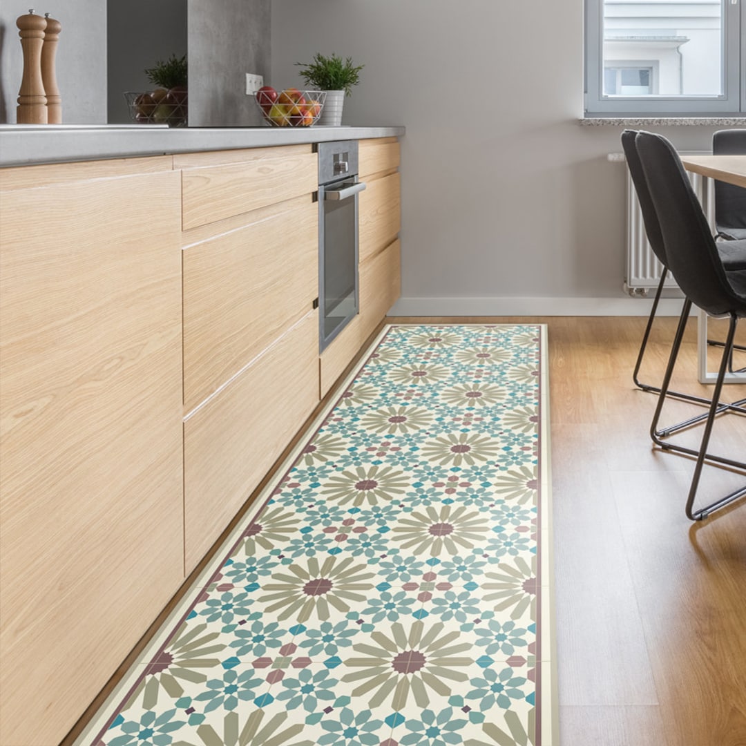 Moroccan Tiles Runner, for the Kitchen or Hallway. Vinyl Runner Rug ...