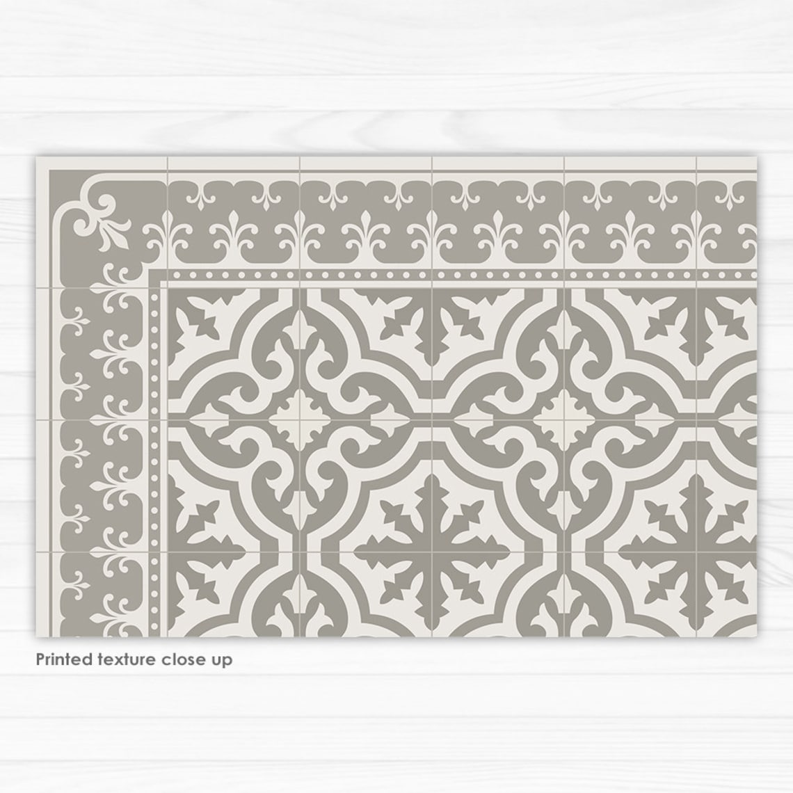 Vinyl Rug Runner With Vintage Tiles and Decorative Frame. | Etsy