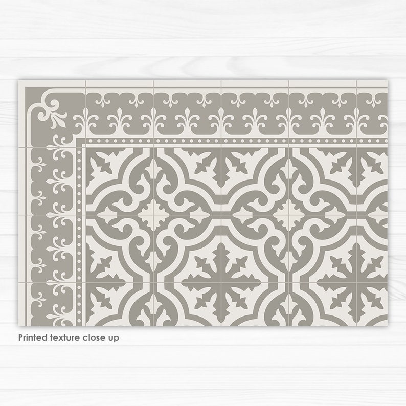 Vinyl Rug Runner With Vintage Tiles and Decorative Frame. Spanish Tiles ...