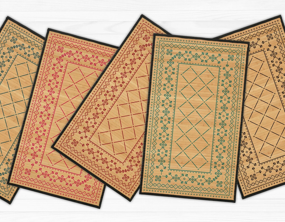 Colorful Bamboo Mats - Printed Bamboo Rug, Kitchen Mat, Area Rug With ...