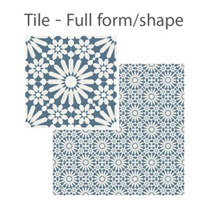 Moroccan Tiles Design in Blue, Mosaic Self Adhesive Tile Stickers, Wall ...