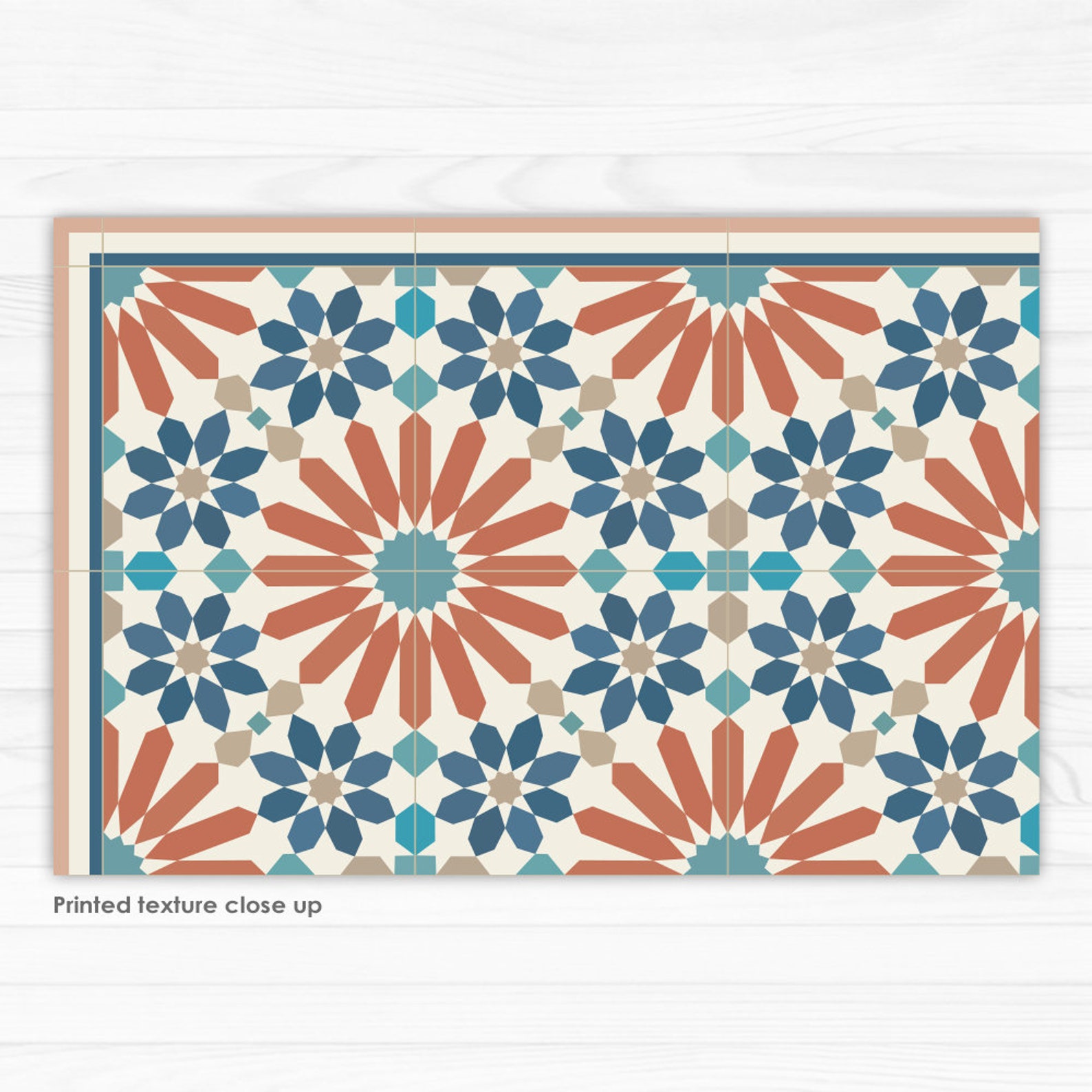 Orange and Blue Kitchen Runner Rug Printed on Vinyl Floor - Etsy